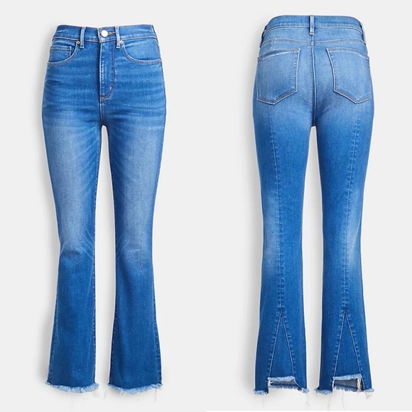 LOFT | Jeans | Nwt Loft Back Slit Flare Crop Jeans In Authentic Mid ...